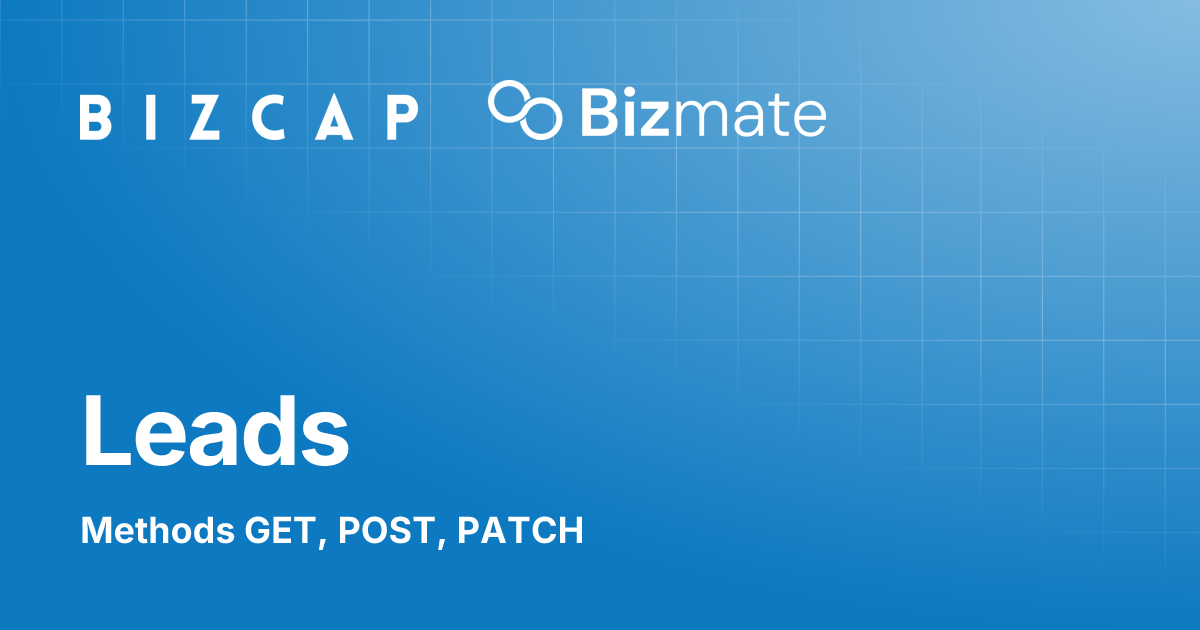 Leads | Bizcap Bizmate CRM, API Developer Documentation